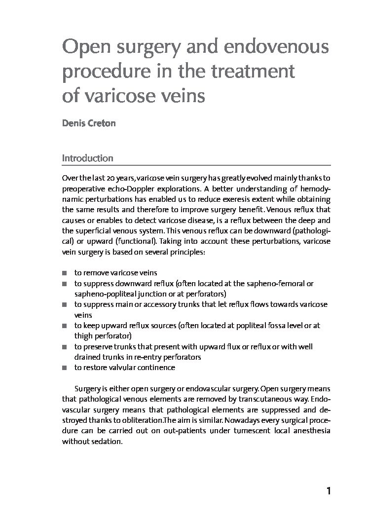 Open surgery and endovenous procedure in the treatment of varicose ...